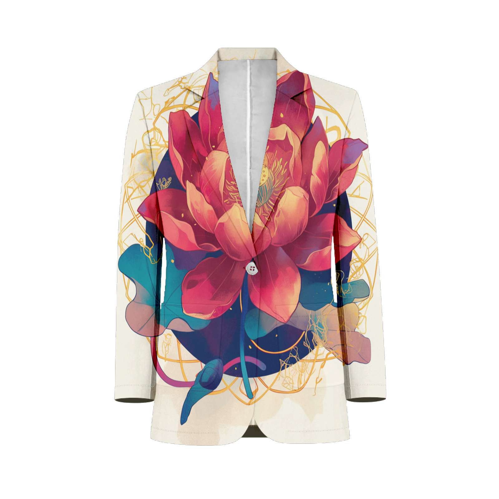 Colorful Flower Mandala Mens Suits Shawl Collar Slim Fit Suit Mens ...