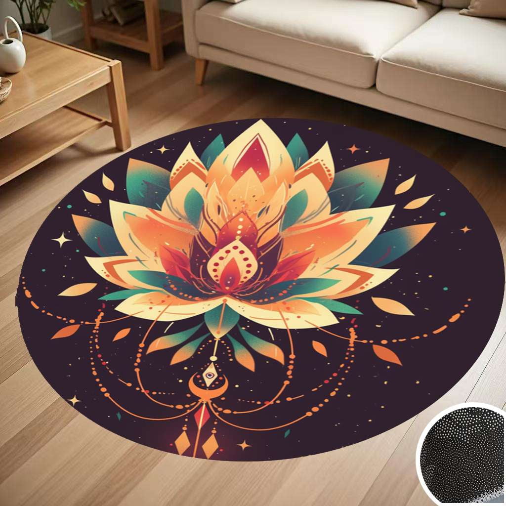 Colorful Flower Mandala Round Carpet Living Room Bedroom Home ...