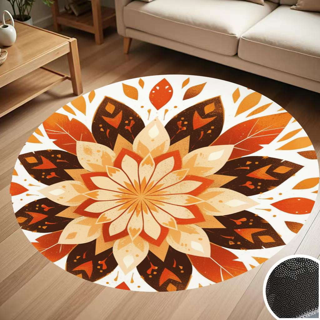 Colorful Flower Mandala Round Carpet Living Room Bedroom Home ...