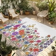 Colorful Flower Outdoor Rug, Floral Farmhouse Country Garden Non-Slip ...