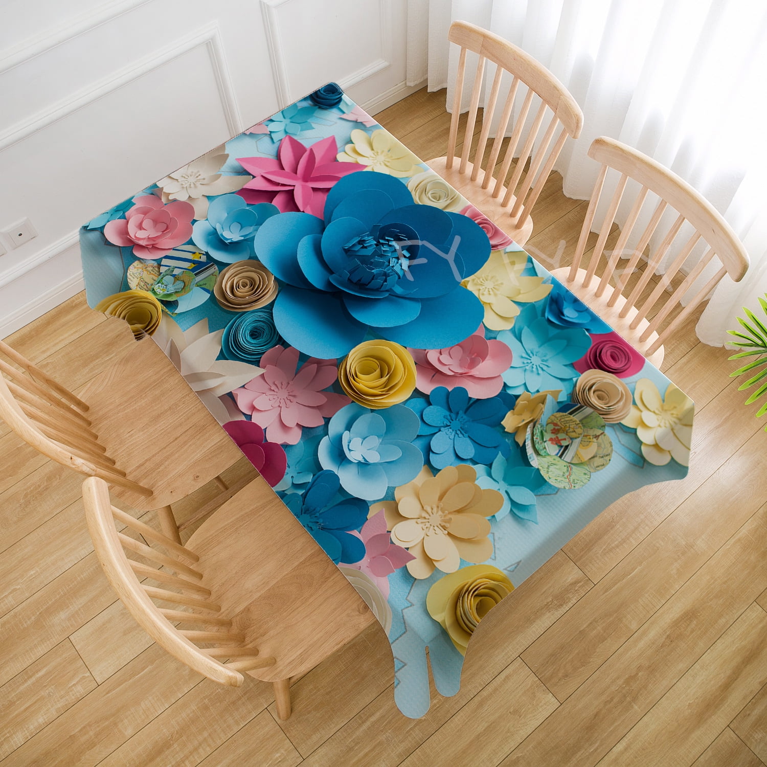 Colorful Flower Paper Background Pattern Tablecloth Home Restaurant ...