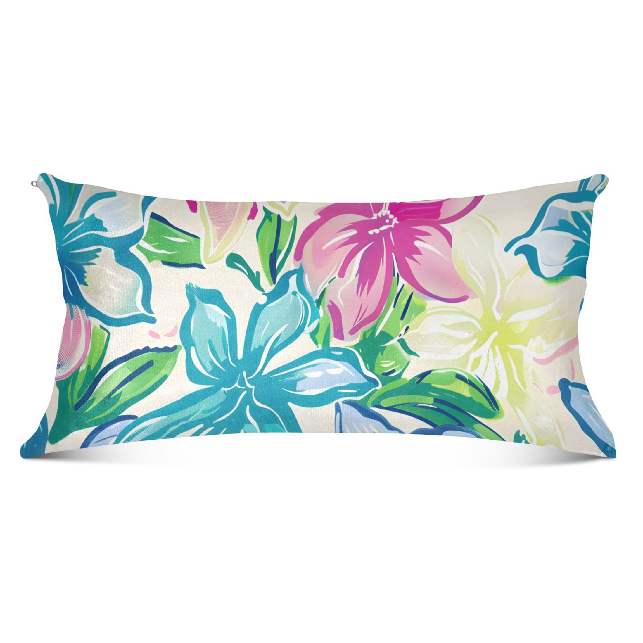Colorful Flower Pattern Plush Pillowcase Pillow Slip Bolster Case 1 Pc ...