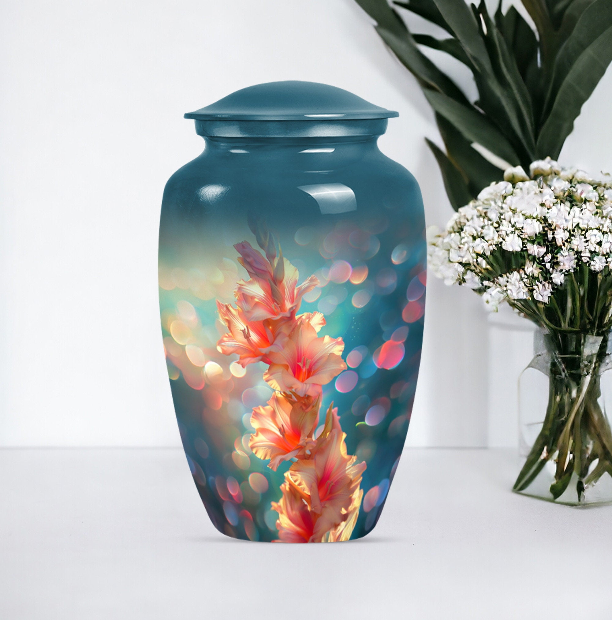 Colorful Flower Pattern Urn for Human Ashes, Unique and Decorative Urn ...