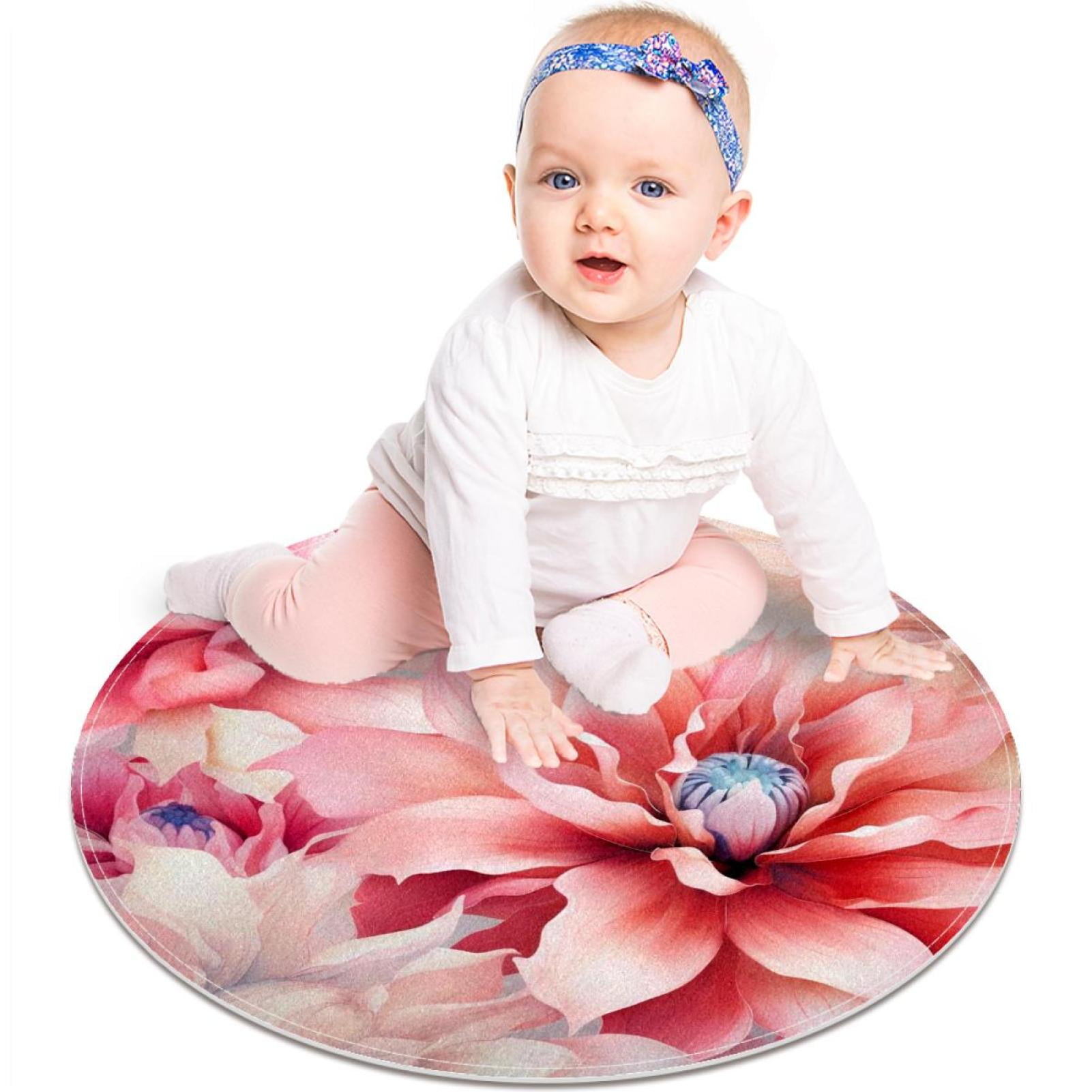 Colorful Flower Petals Prints Small Area Rugs Bathroom Rugs, Non-Slip ...