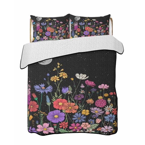 Colorful Flower Quilts Bedding Set California King Farmhouse Country ...