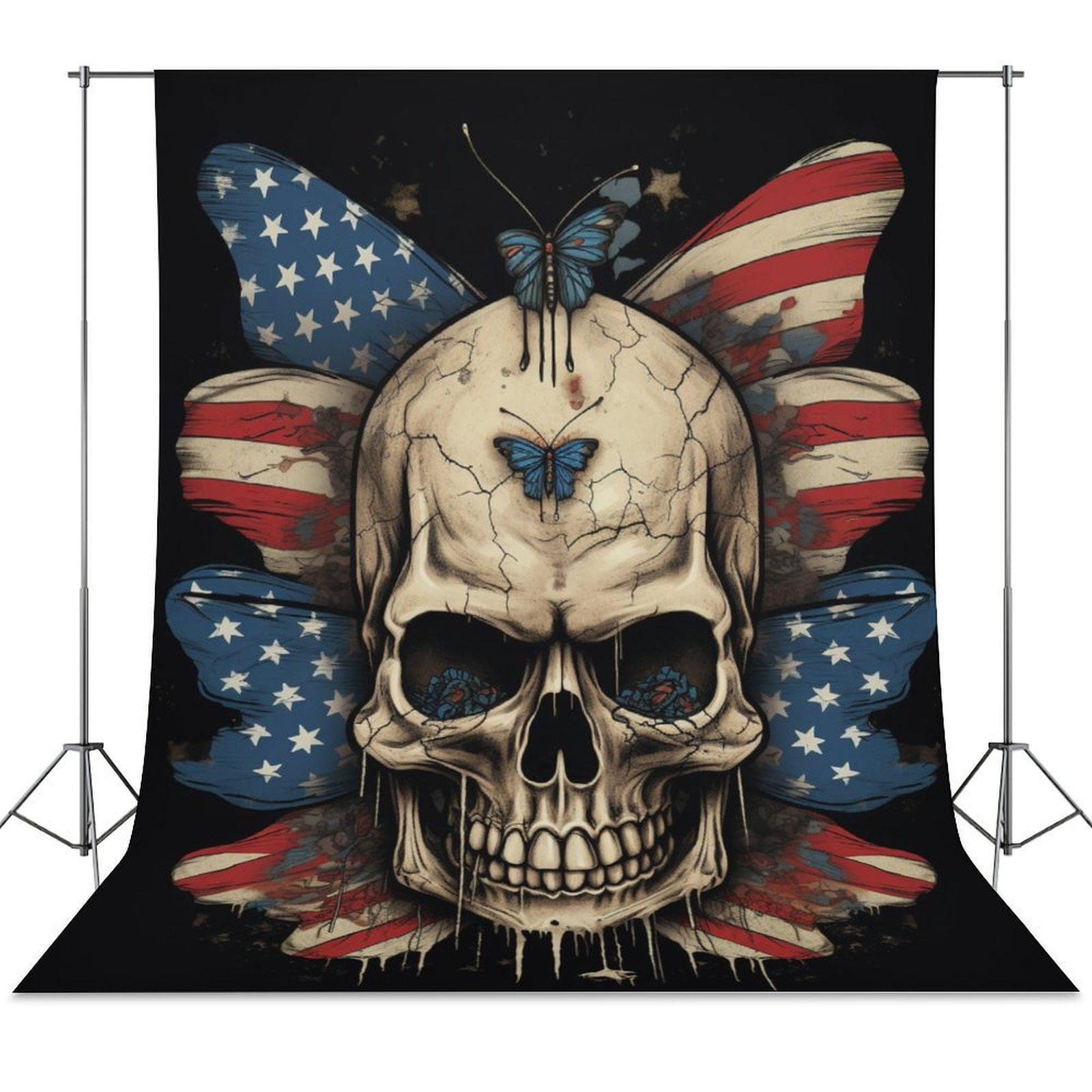 Colorful Flower Skull Backdrop Background for Photography Photo Booth ...