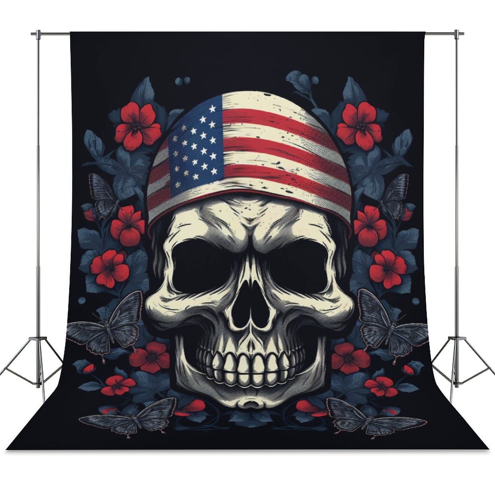 Colorful Flower Skull Backdrop Background for Photography Photo Booth ...