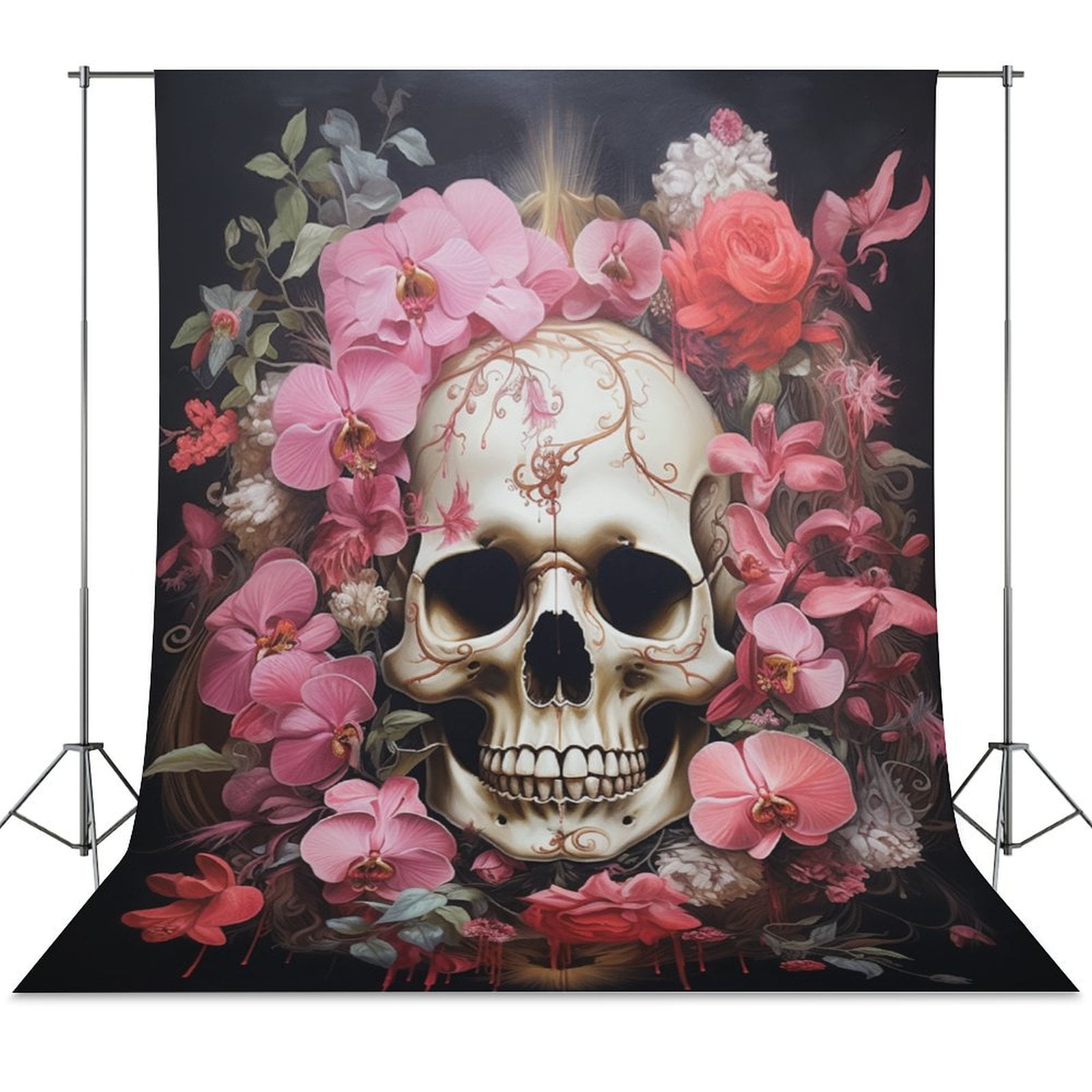 Colorful Flower Skull Backdrops for Photography Kids Adult Photo Booth ...