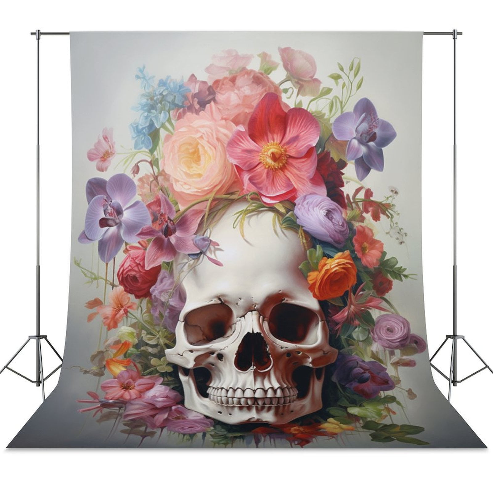 Colorful Flower Skull Backdrops for Photography Kids Adult Photo Booth ...