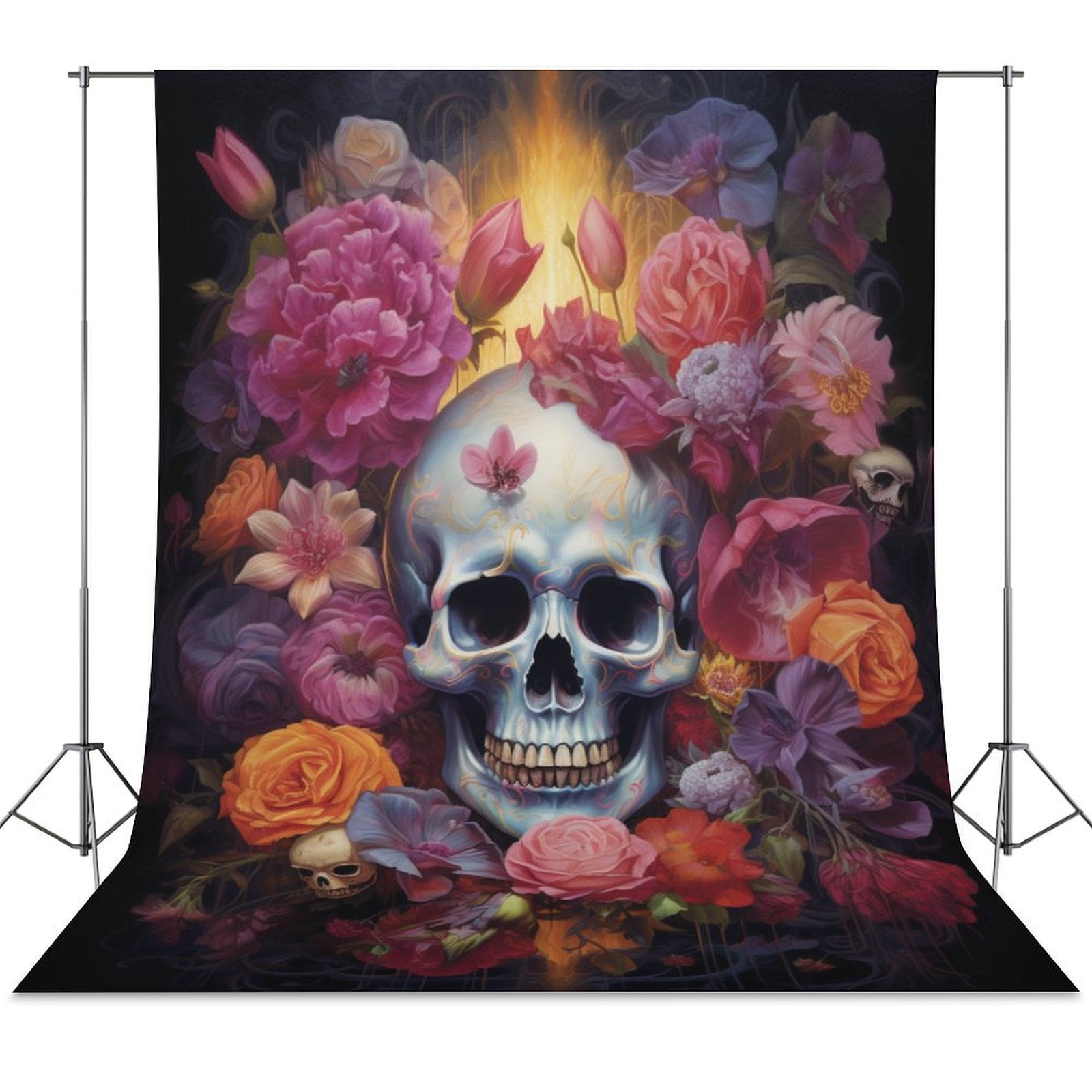 Colorful Flower Skull Backdrops for Photography Kids Adult Photo Booth ...