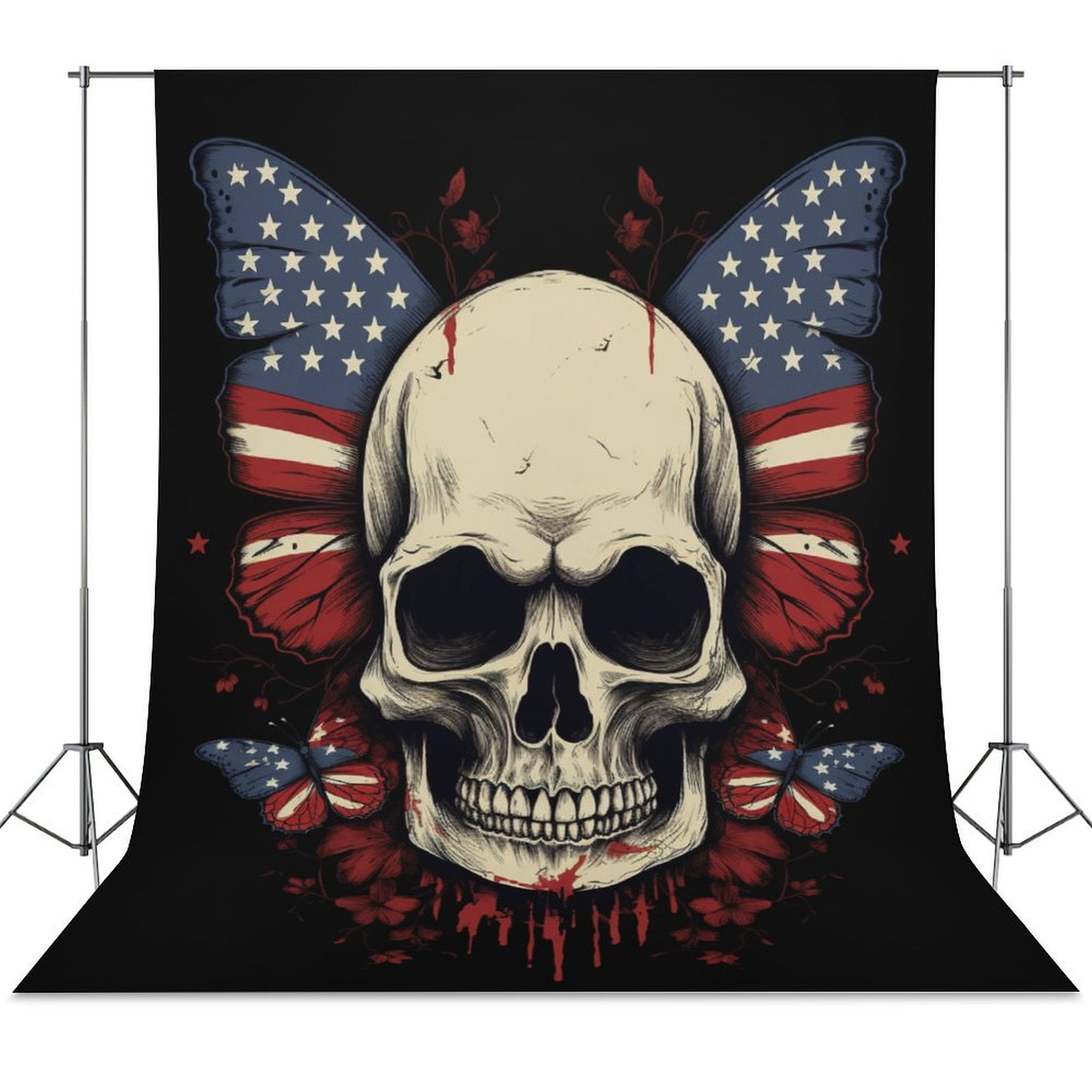 Colorful Flower Skull Backdrops for Photography for Party Backdrop ...