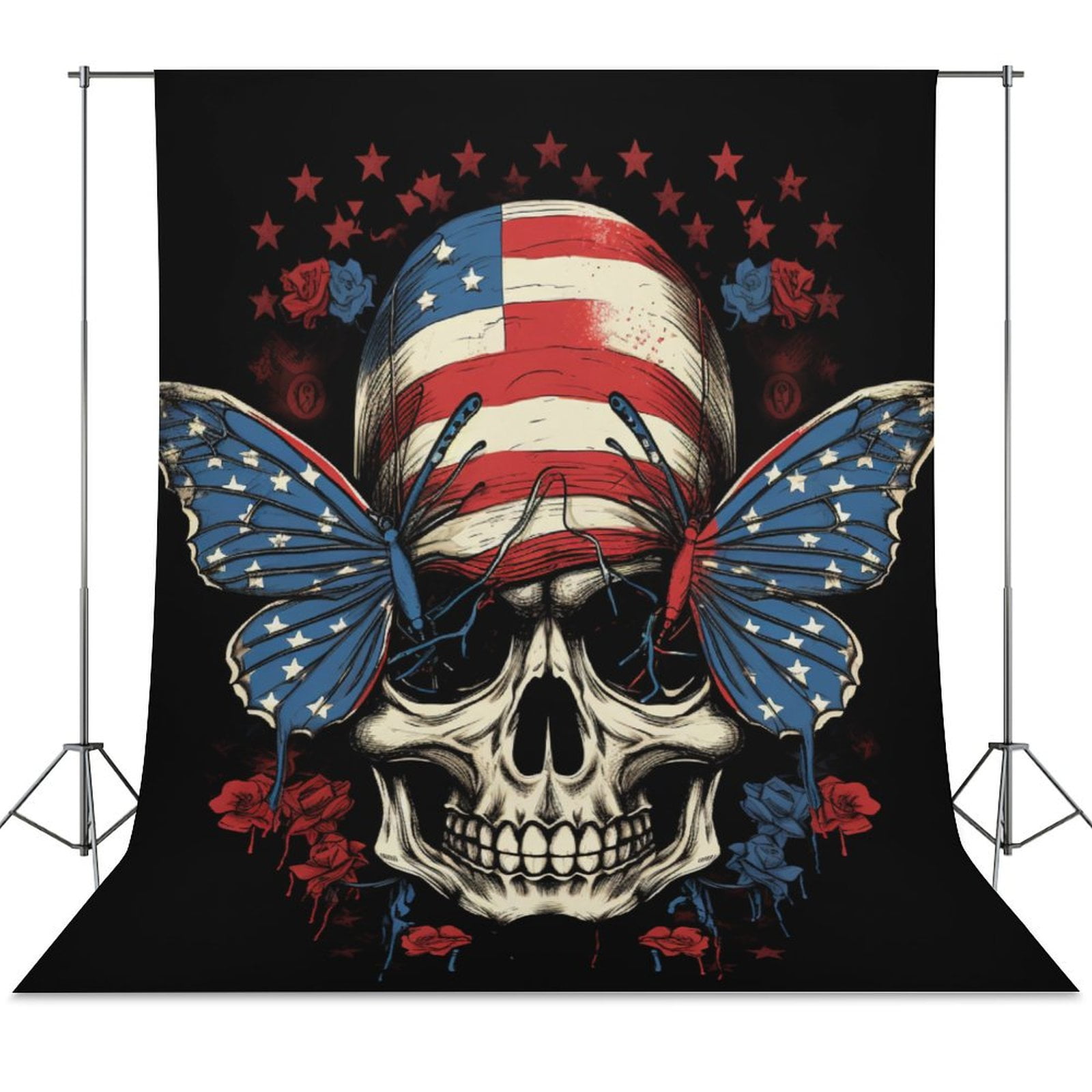 Colorful Flower Skull Backdrops for Photography for Party Backdrop ...