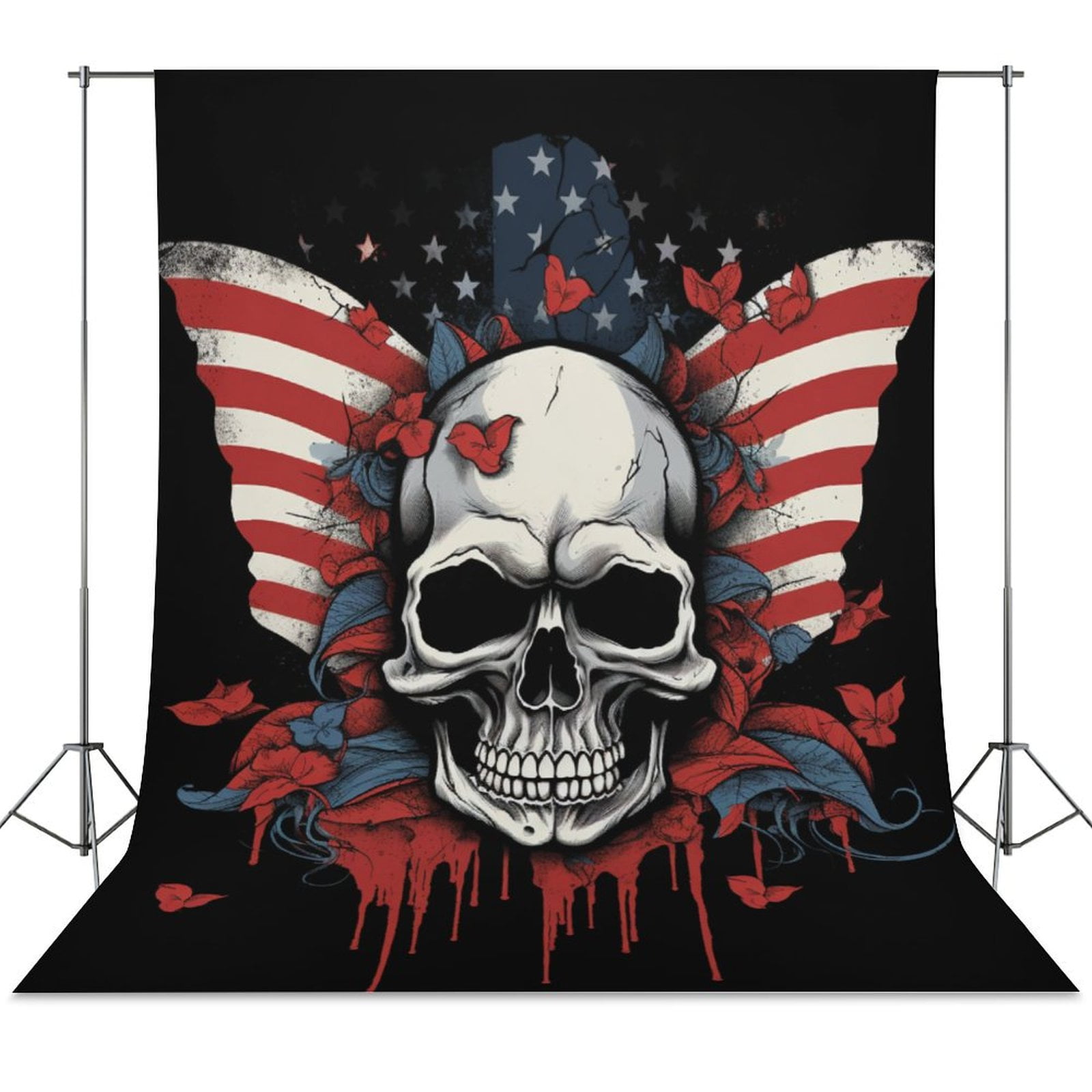 Colorful Flower Skull Backdrops for Photography for Party Backdrop ...