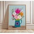 Colorful Flower Vase Wall Art Modern Floral Poster Whimsical Botanical ...