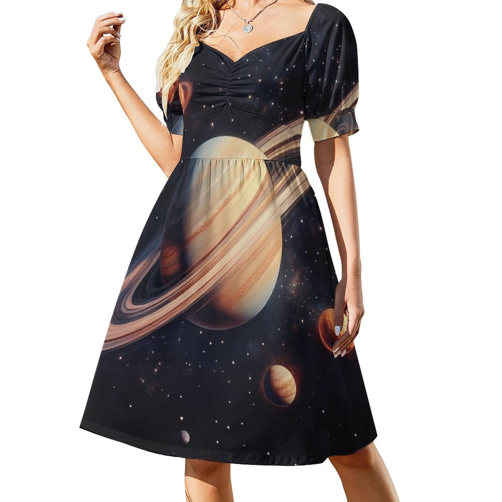 Womens Casual Dresses Starlit Sky Short Sleeve Dress Summer Dresses for ...