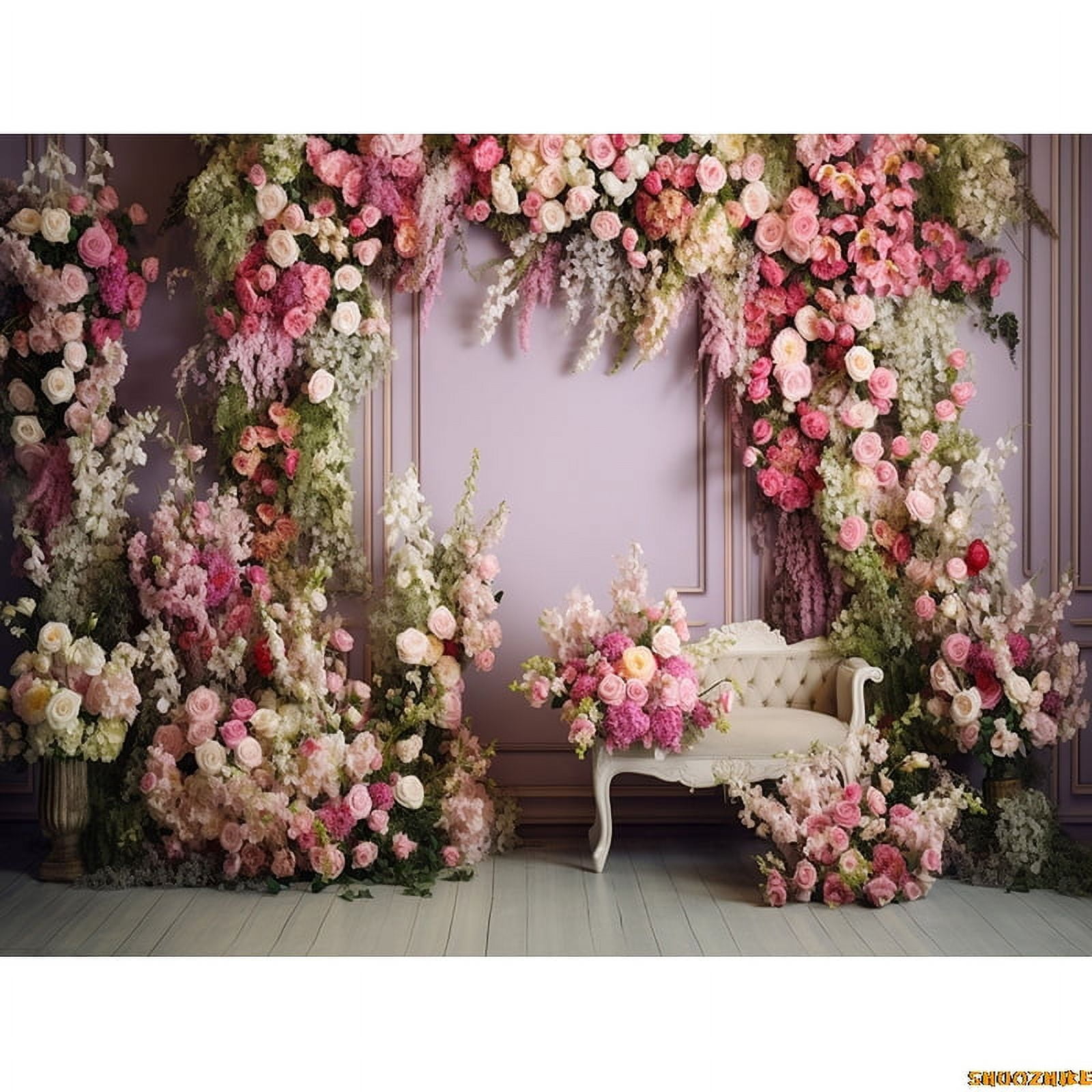 Colorful Flower Wall Photography Backdrops tic Rose Arch Wedding ...