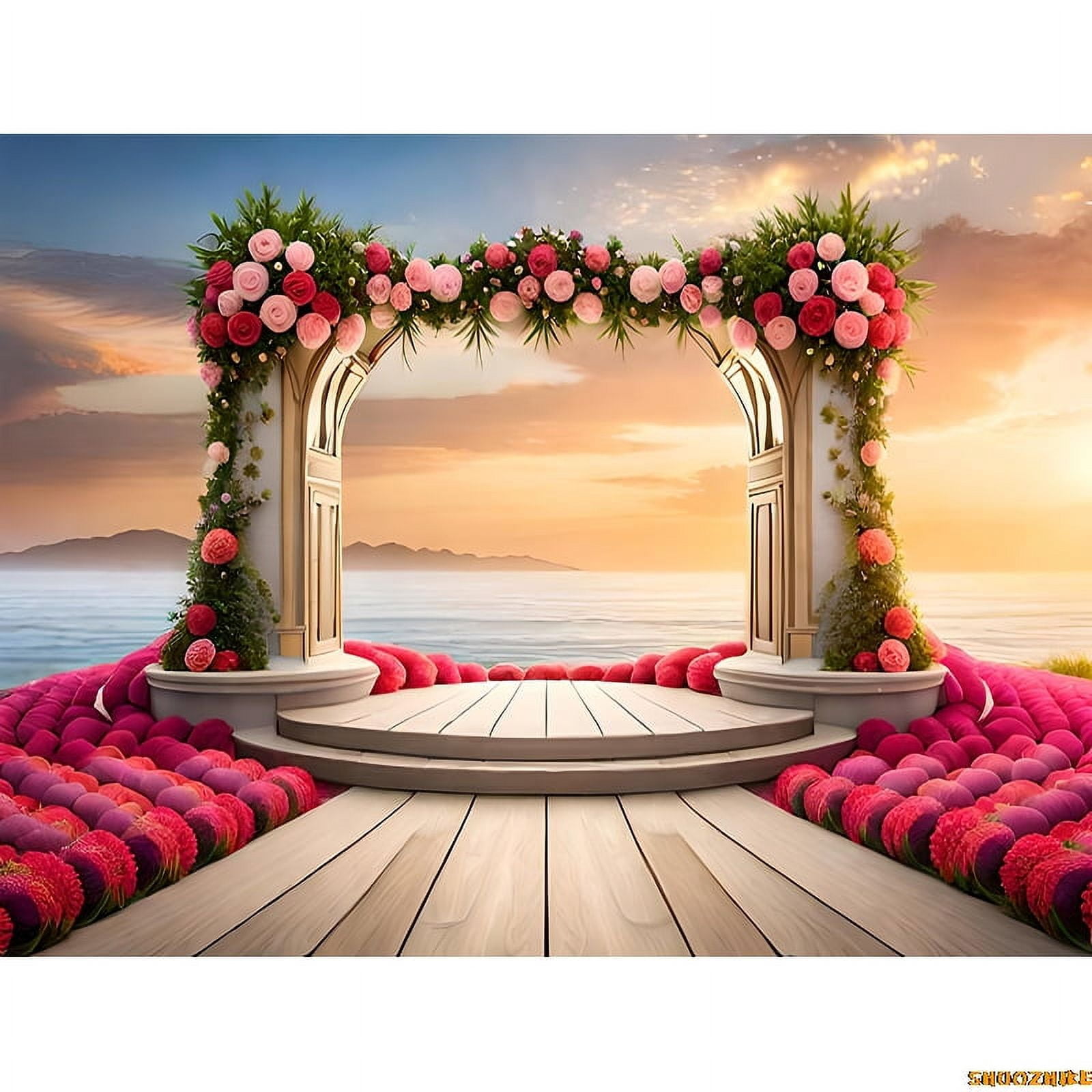 Colorful Flower Wall Photography Backdrops tic Rose Arch Wedding ...