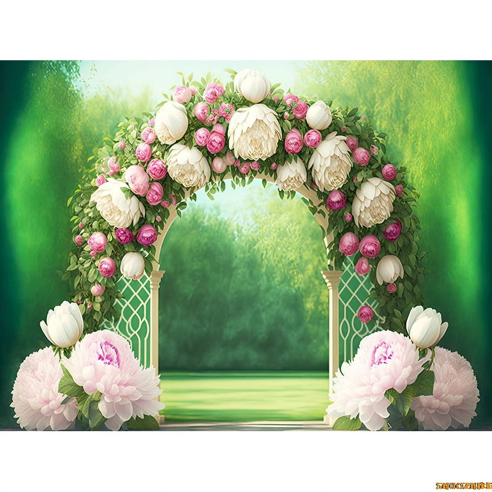 Colorful Flower Wall Photography Backdrops tic Rose Arch Wedding ...