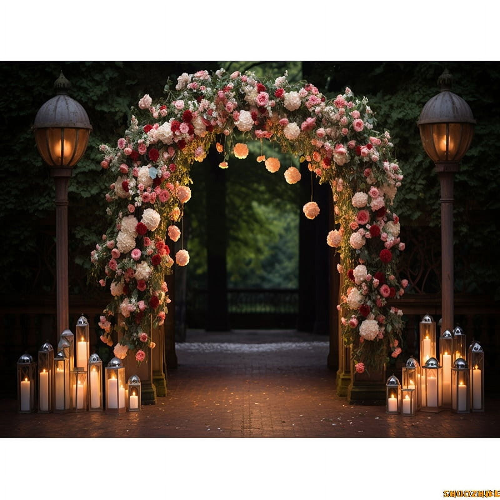 Colorful Flower Wall Photography Backdrops tic Rose Arch Wedding ...