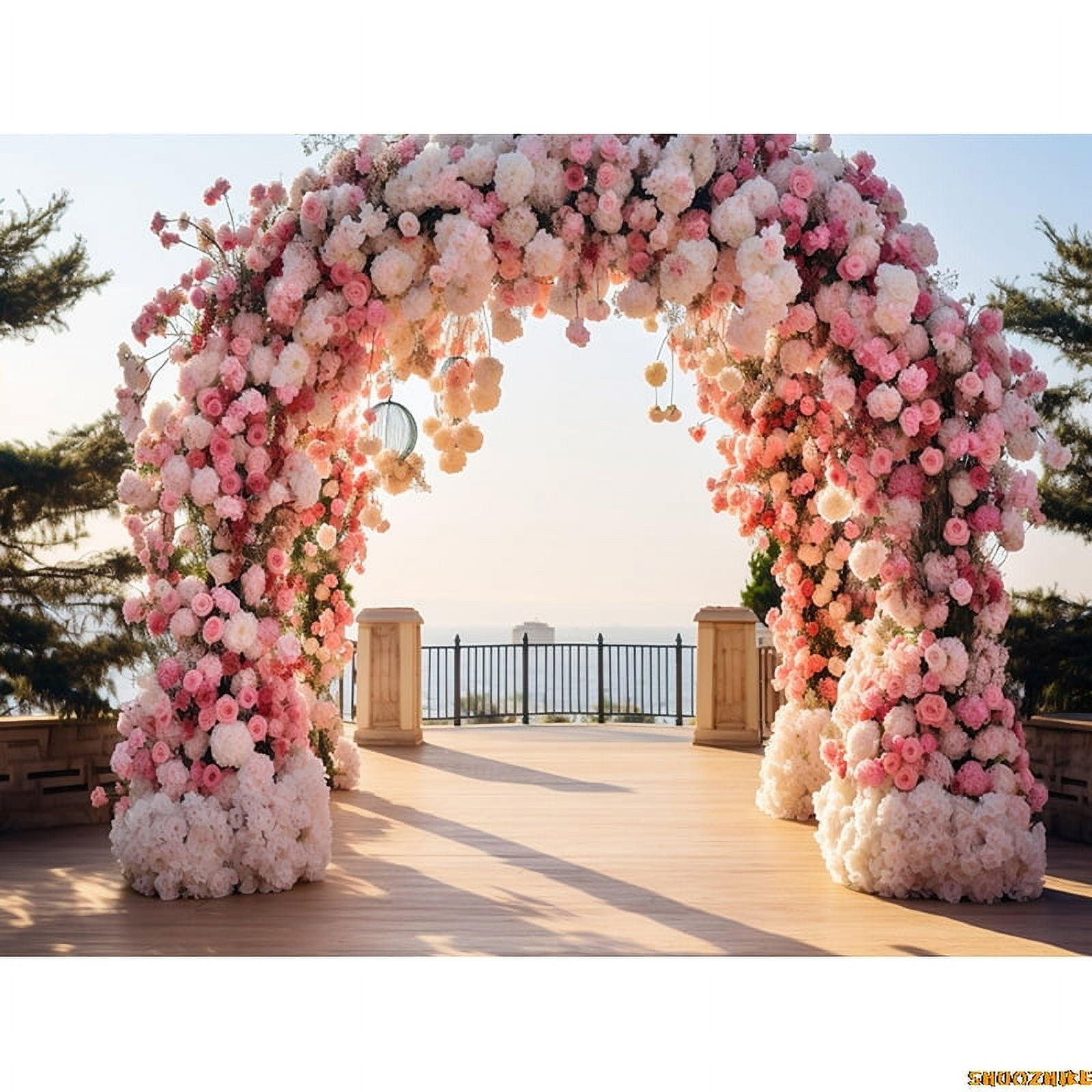 Colorful Flower Wall Photography Backdrops tic Rose Arch Wedding ...