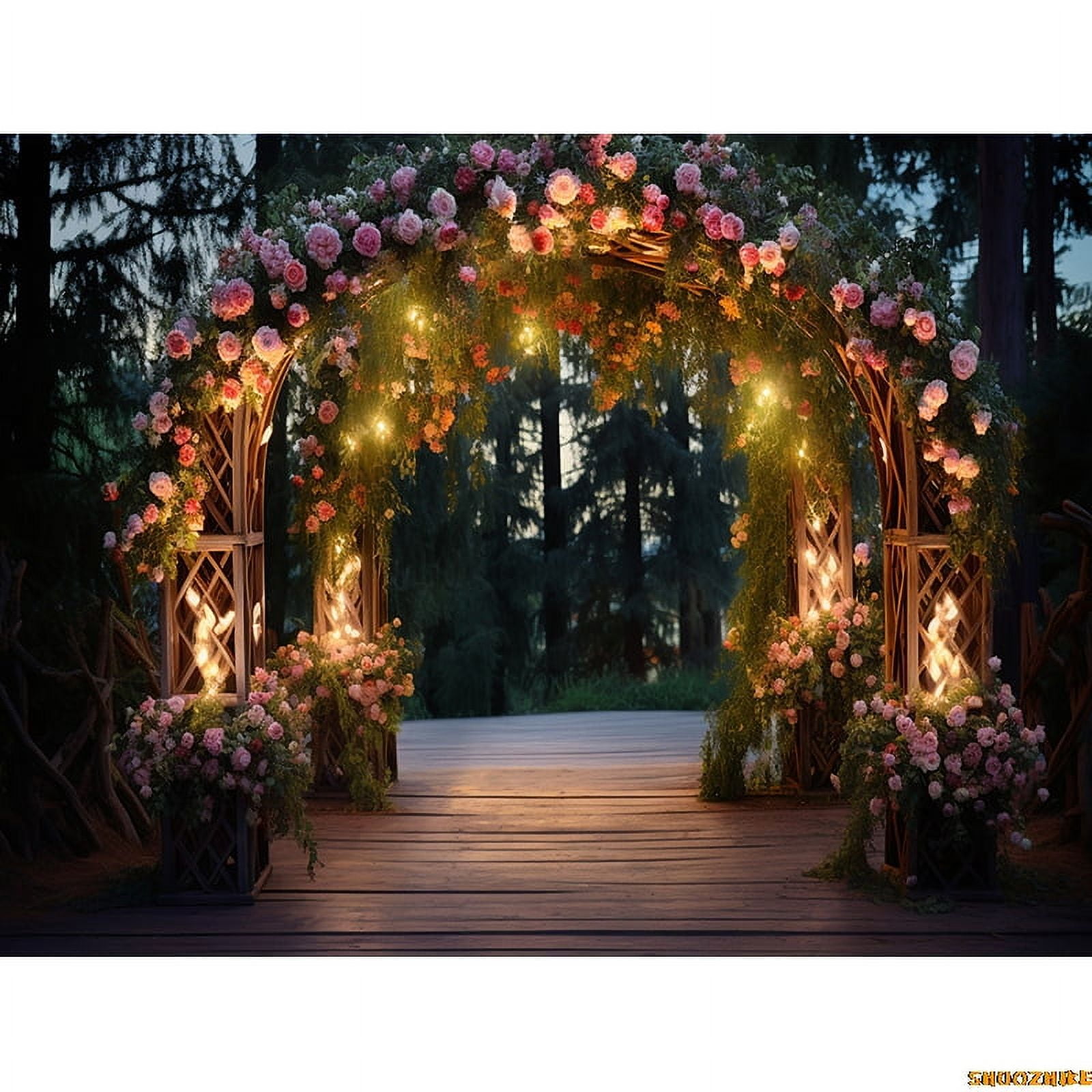 Colorful Flower Wall Photography Backdrops tic Rose Arch Wedding ...