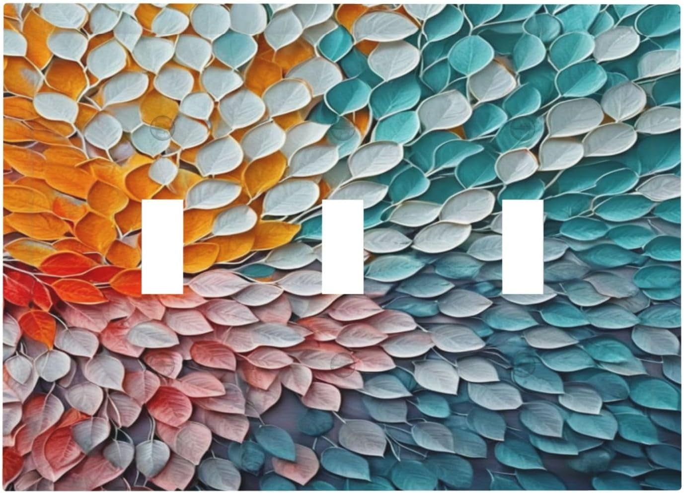 Colorful Flower With Lots of Petals Quad Toggle Light Switch Covers 3 ...