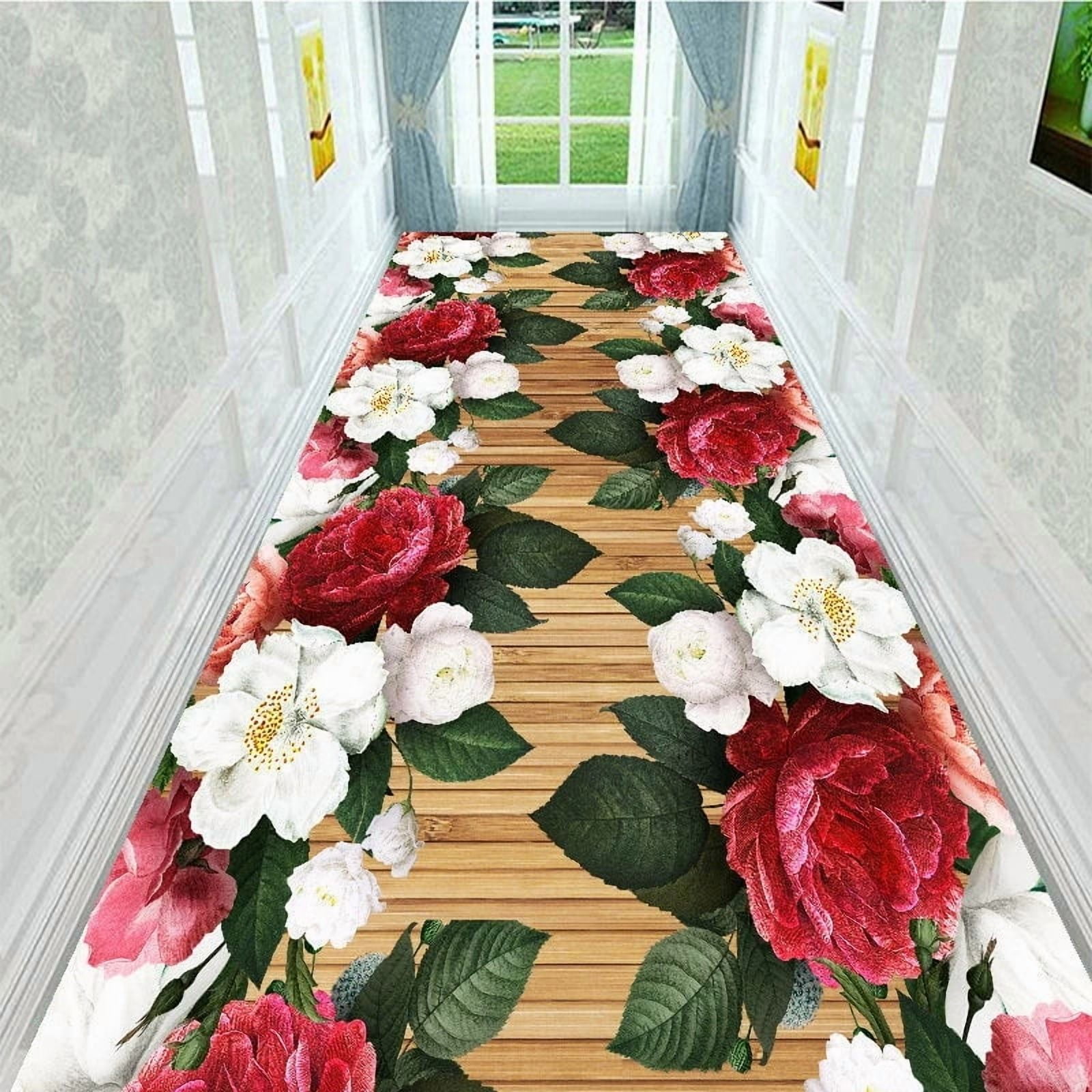 Colorful Flowers Carpet Romantic Rose Area Rugs for Hallway Living Room ...