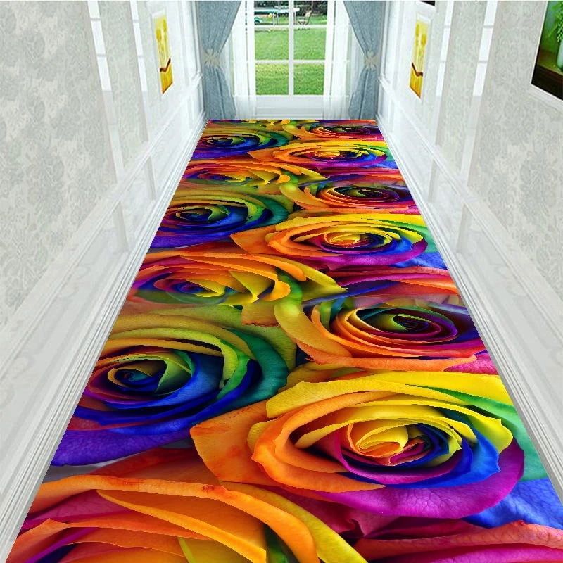Colorful Flowers Carpet Romantic Rose Area Rugs for Hallway Living Room ...