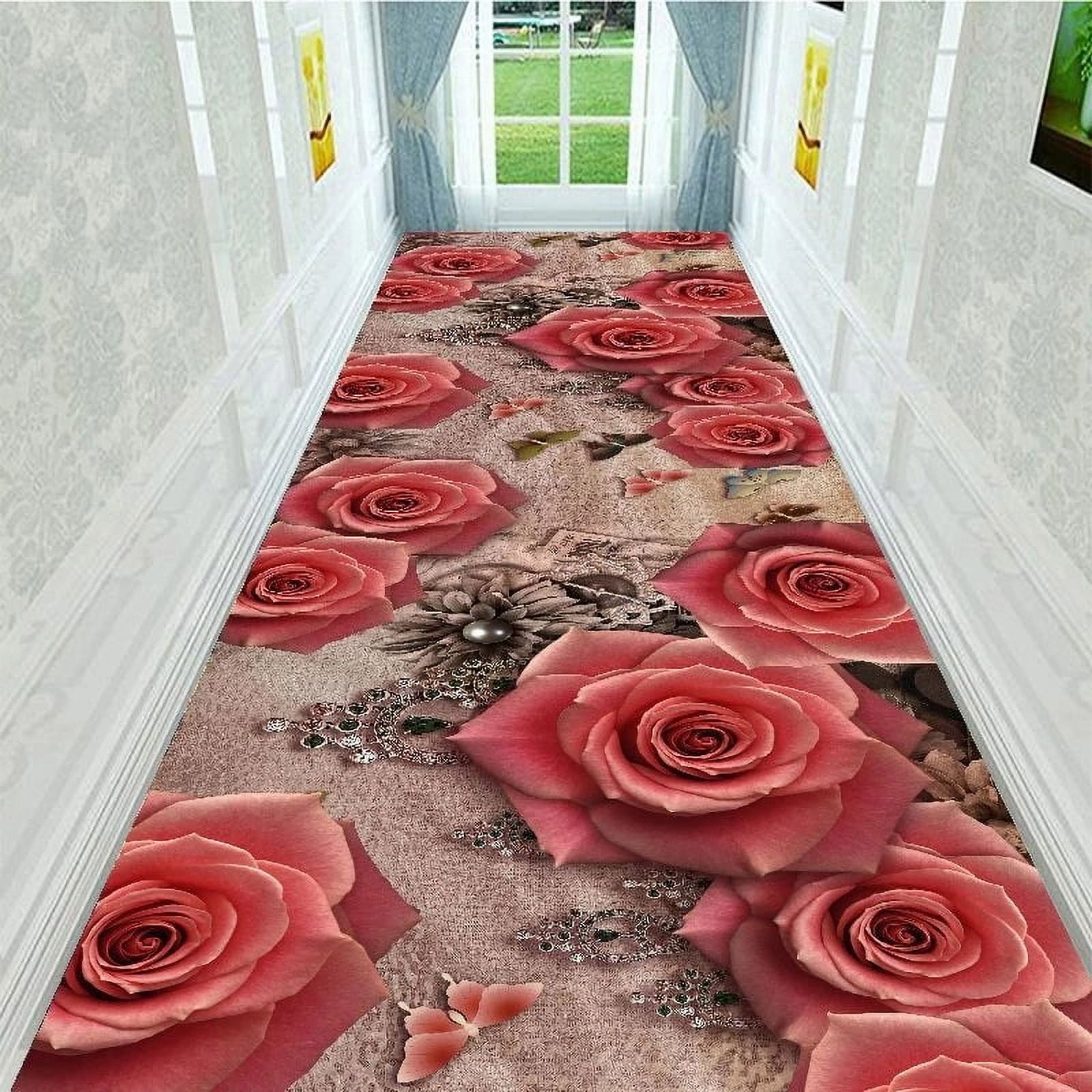 Colorful Flowers Carpet Romantic Rose Area Rugs for Hallway Living Room ...
