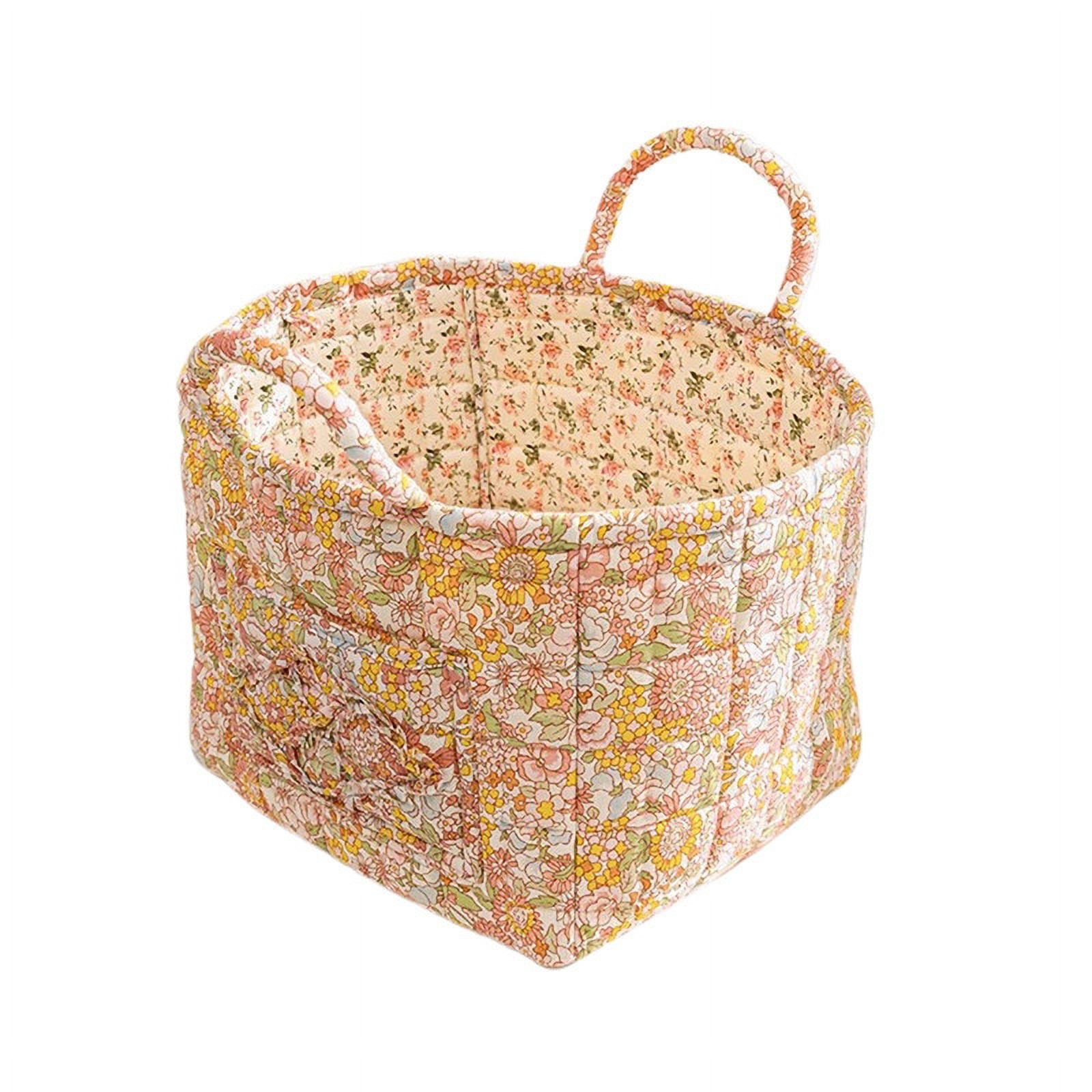 Colorful Flowers Fabric Storage Baskets,Decorative Rectangular Fabric ...