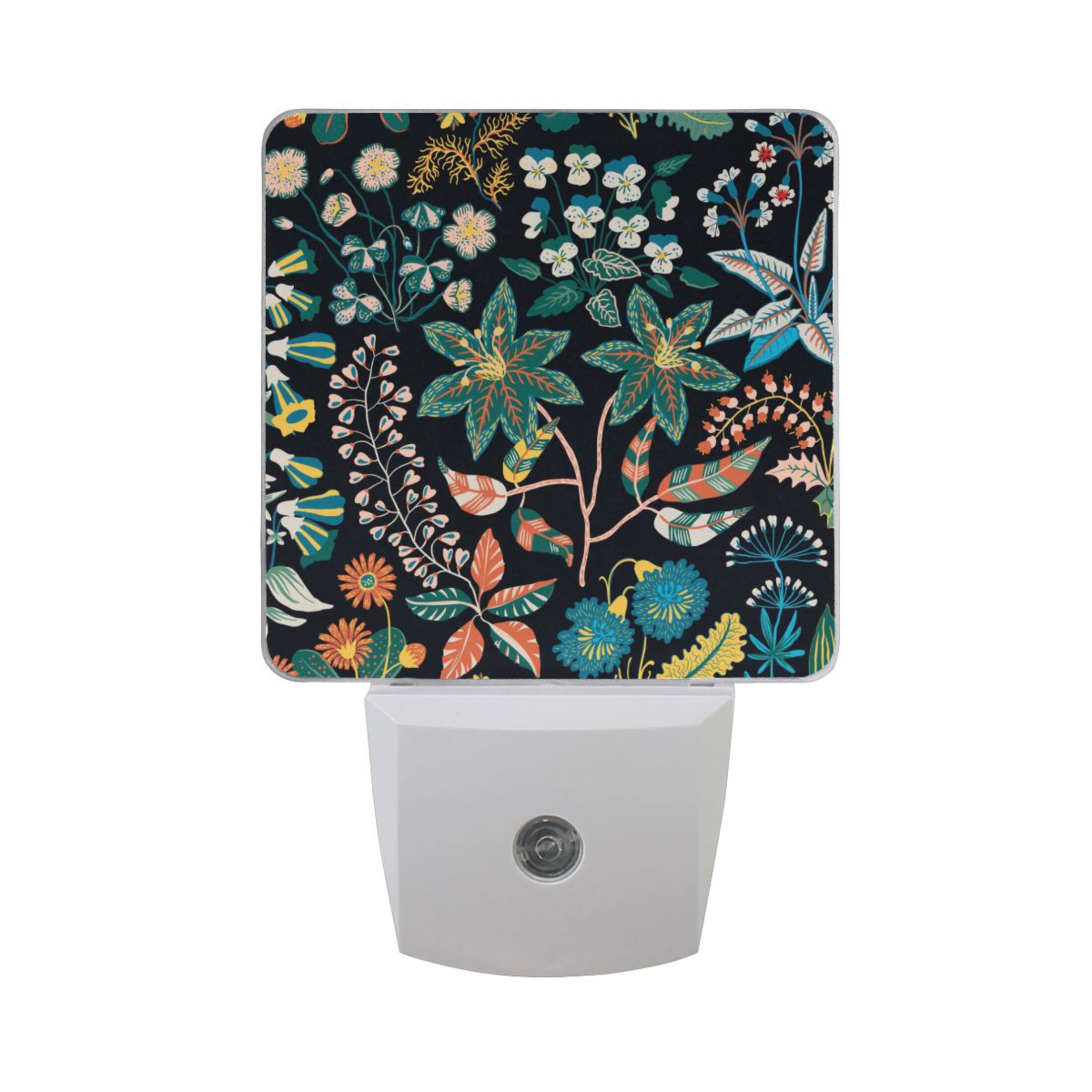 Colorful Flowers Floral Green Night Light LED Dusk to Dawn Auto Sensor ...