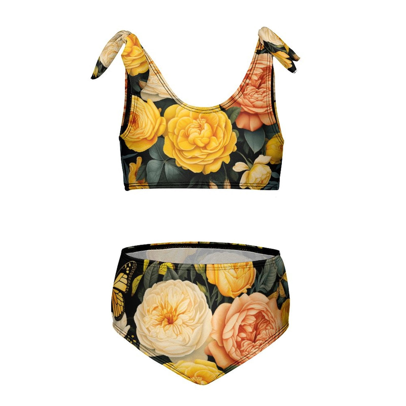 Colorful Flowers Girls' 2-Piece Tankini Swimsuit - Walmart.com