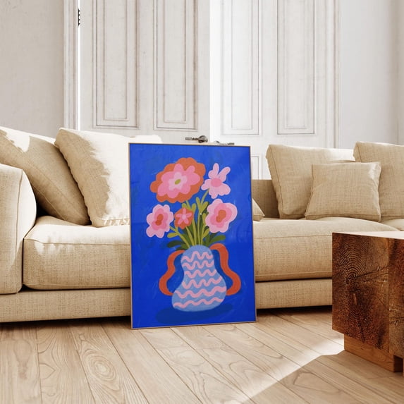 Colorful Flowers In A Vase Wall Art Colorful Wall Art Gouache Acrylic ...