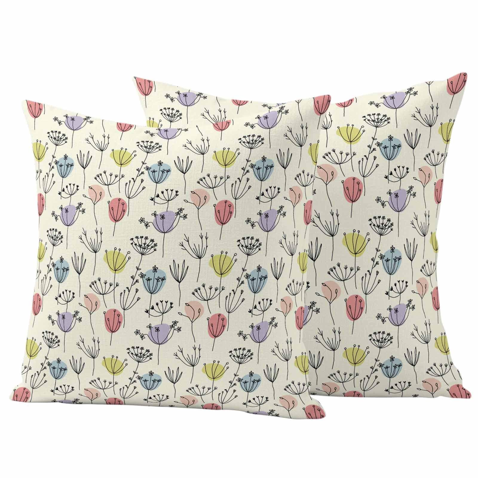 Colorful Flowers Outdoor Waterproof Pillow Covers, Spring Watercolor ...