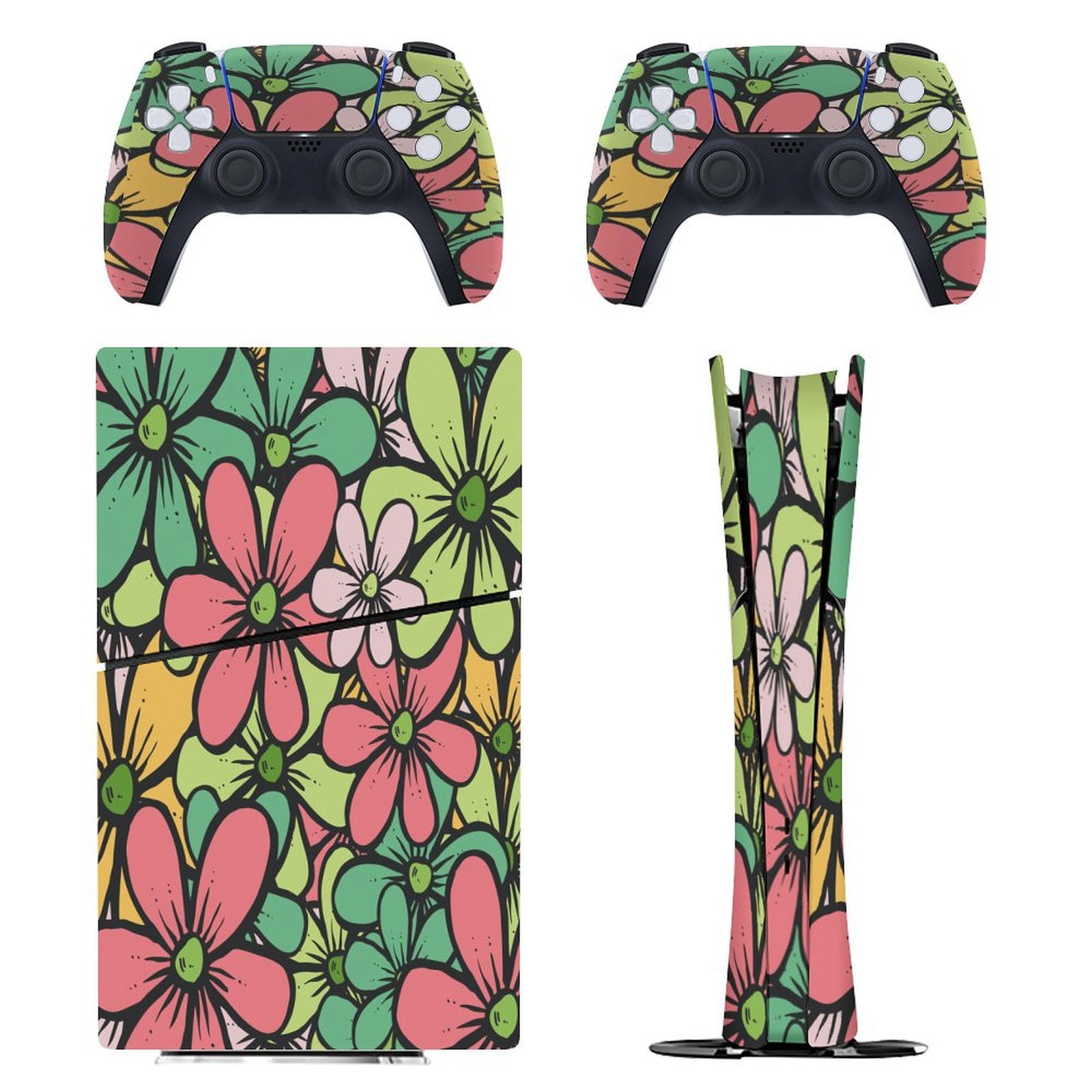 Colorful Flowers PS5/PS5 Slim Digital Disc Skin Sticker For Console And ...