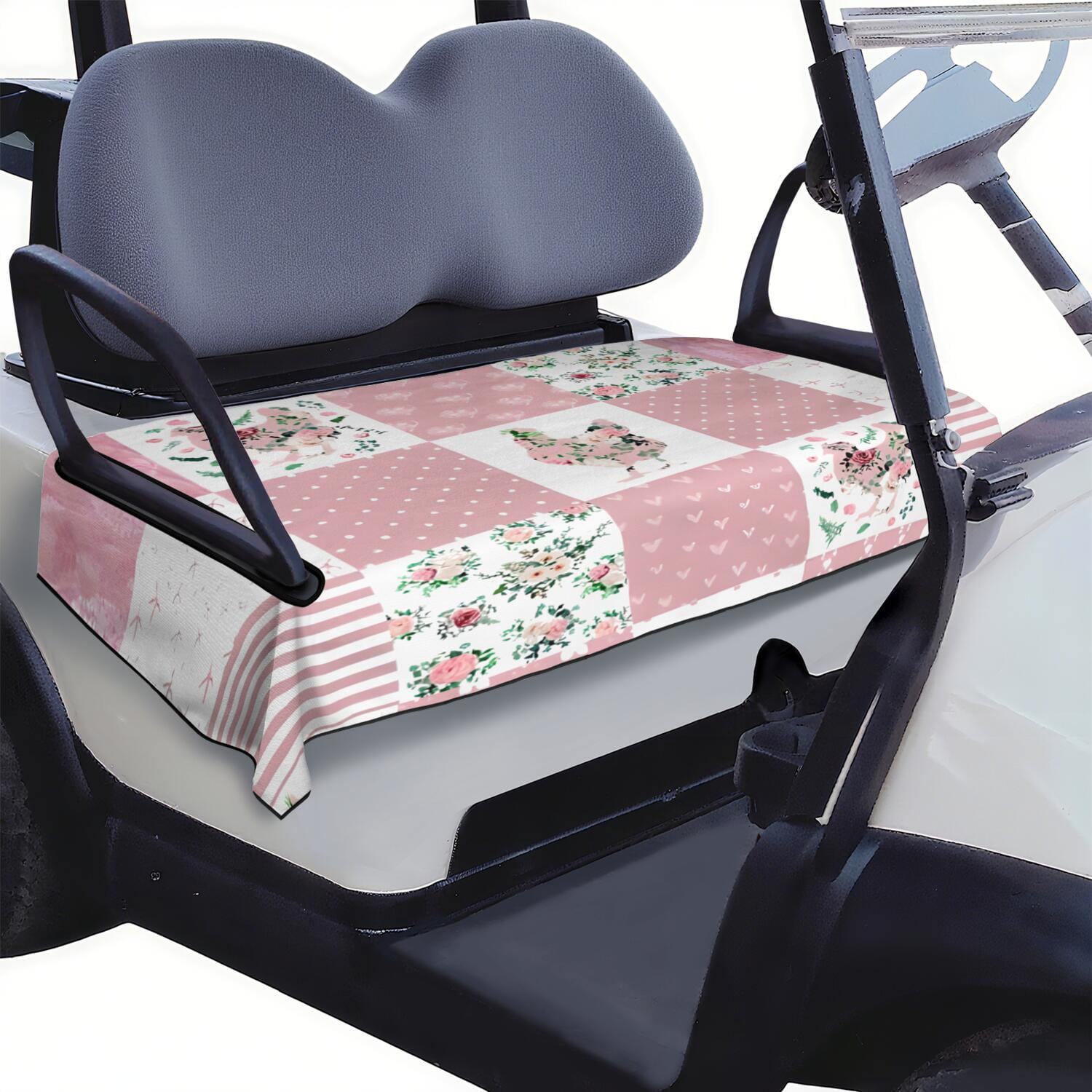 Colorful Flowers Print Golf Cart Seat Covers 51" x 31", High Visibility ...