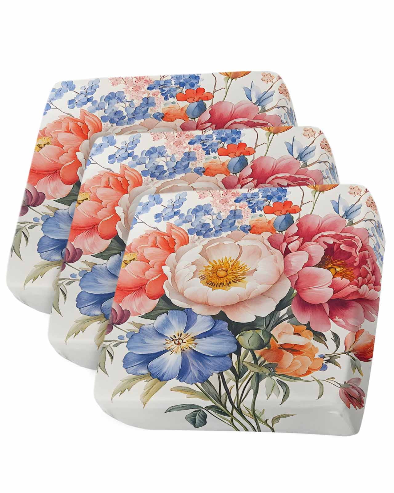 Colorful Flowers Sofa Couch Cushion Covers Washable, Removable ...