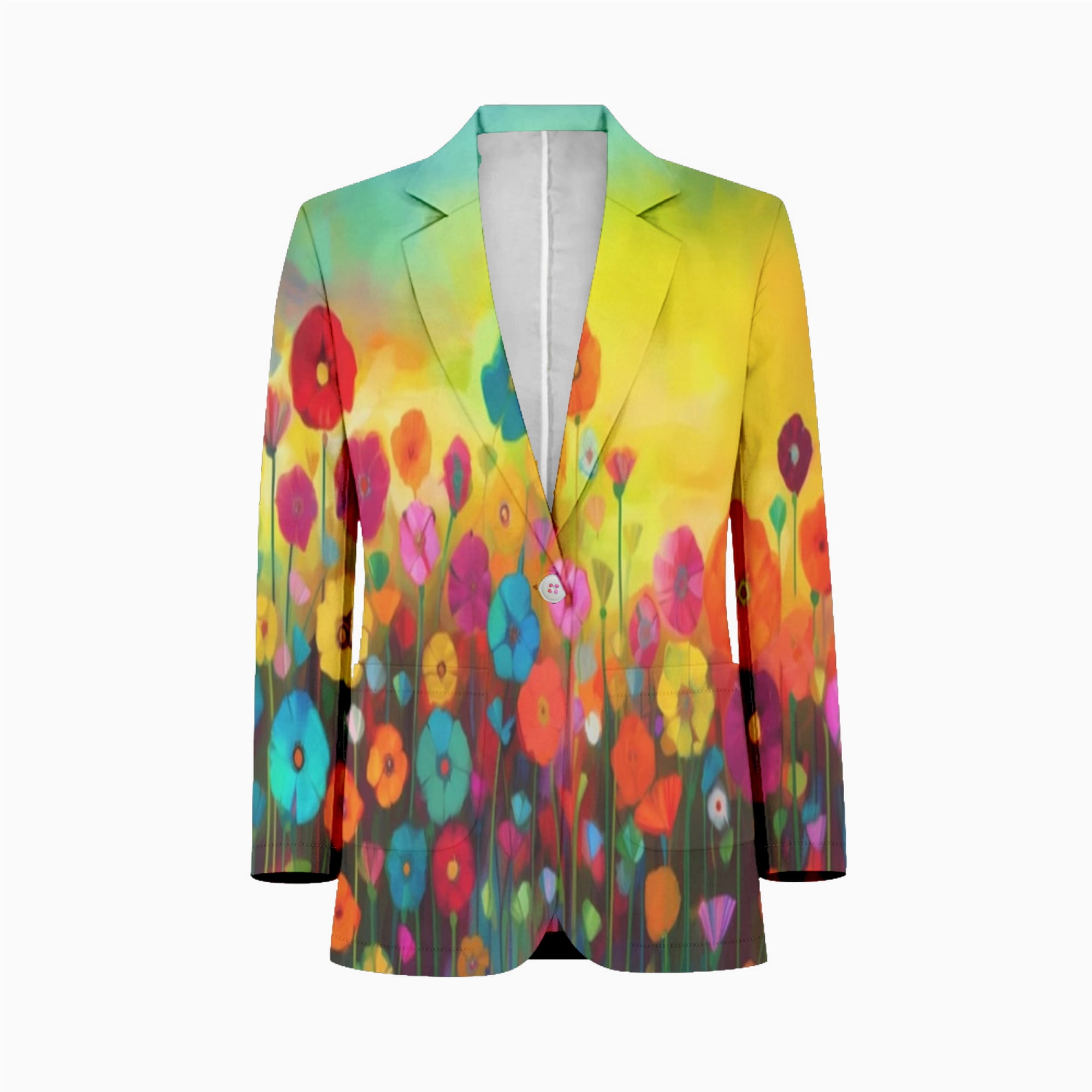 Colorful Flowers Spring Mens Suits Shawl Collar Slim Fit Suit Mens ...