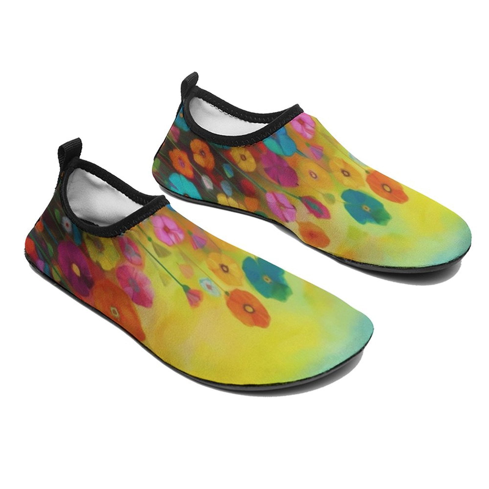 Colorful Flowers Spring Water Shoes Beach Slip-on Shoes for Men Women ...