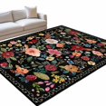Colorful Flowers Square Area Rugs 6x9ft Spring Vintage Watercolor ...