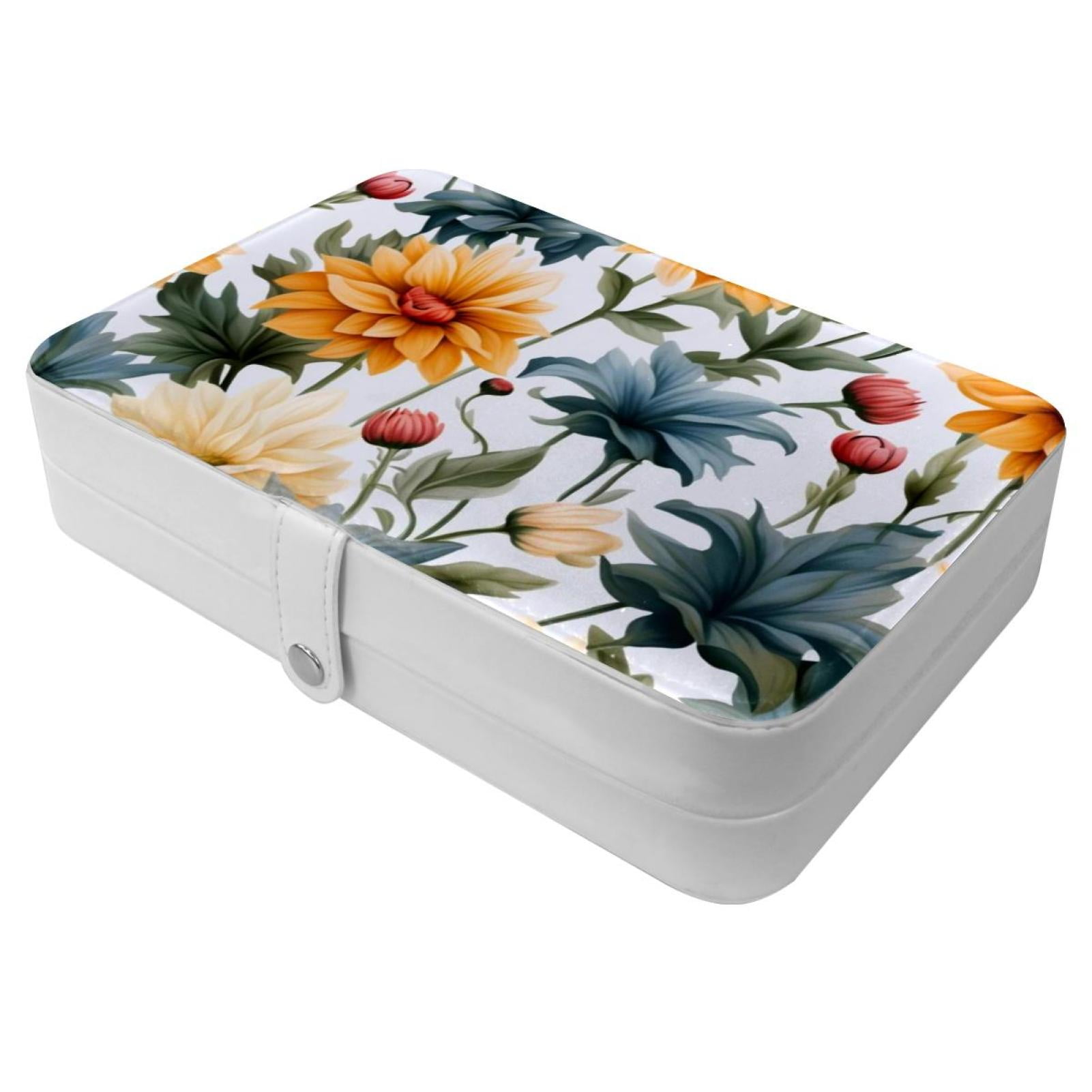 Colorful Flowers Travel Jewelry Box - Compact and Portable - Ideal ...