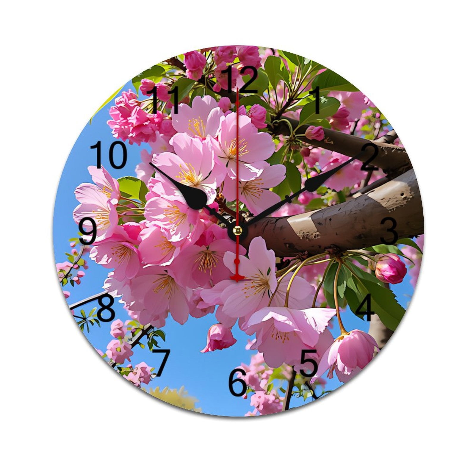 Colorful Flowers Word Saying Big Wall Clock Home Decor Art Watch Living ...