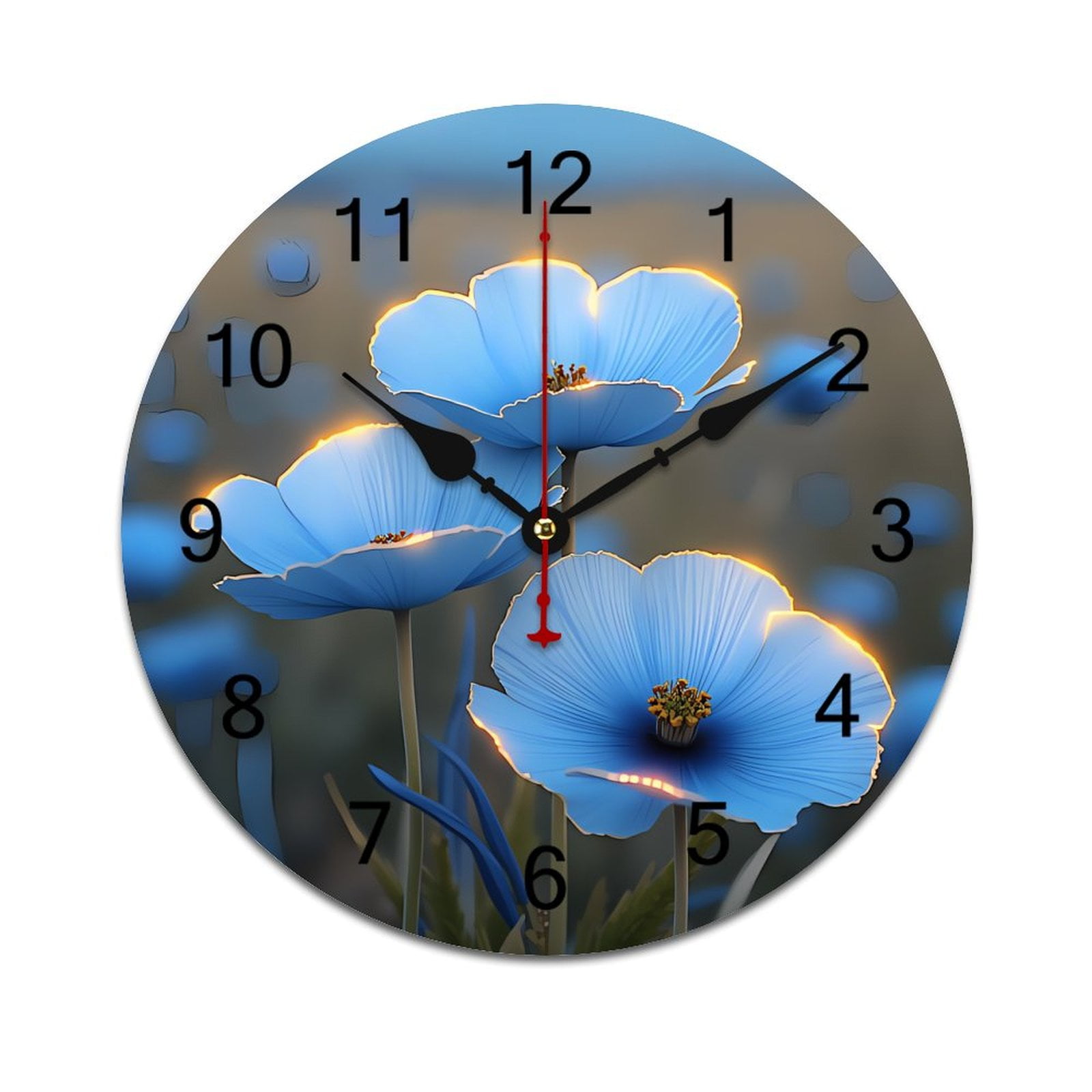 Colorful Flowers Word Saying Big Wall Clock Home Decor Art Watch Living ...