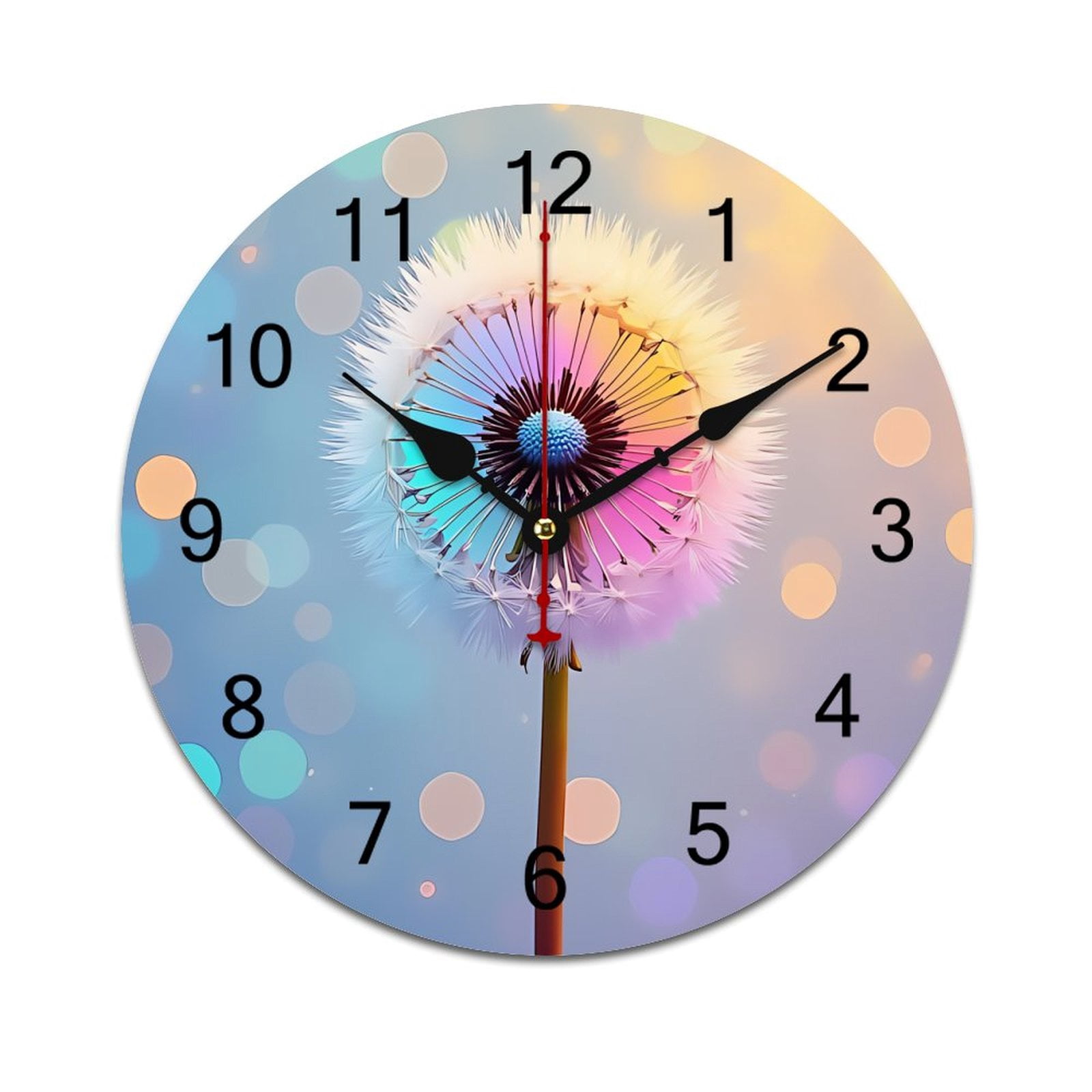 Colorful Flowers Word Saying Big Wall Clock Home Decor Art Watch Living ...