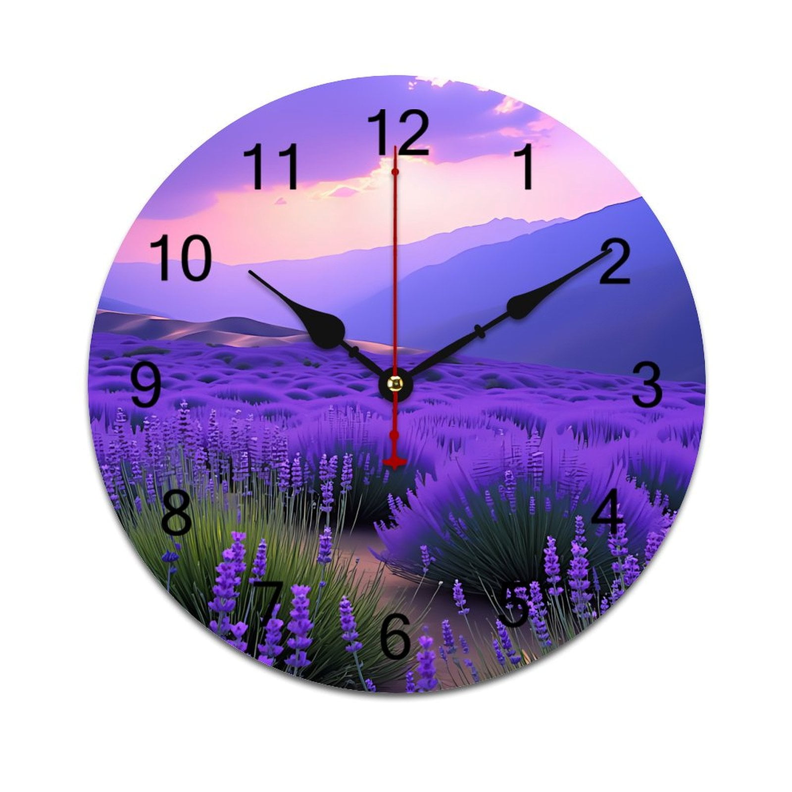 Colorful Flowers Word Saying Big Wall Clock Home Decor Art Watch Living ...