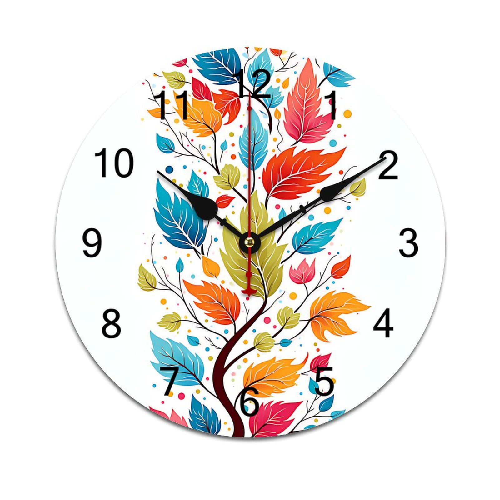 Colorful Flowers Word Saying Big Wall Clock Home Decor Art Watch Living ...