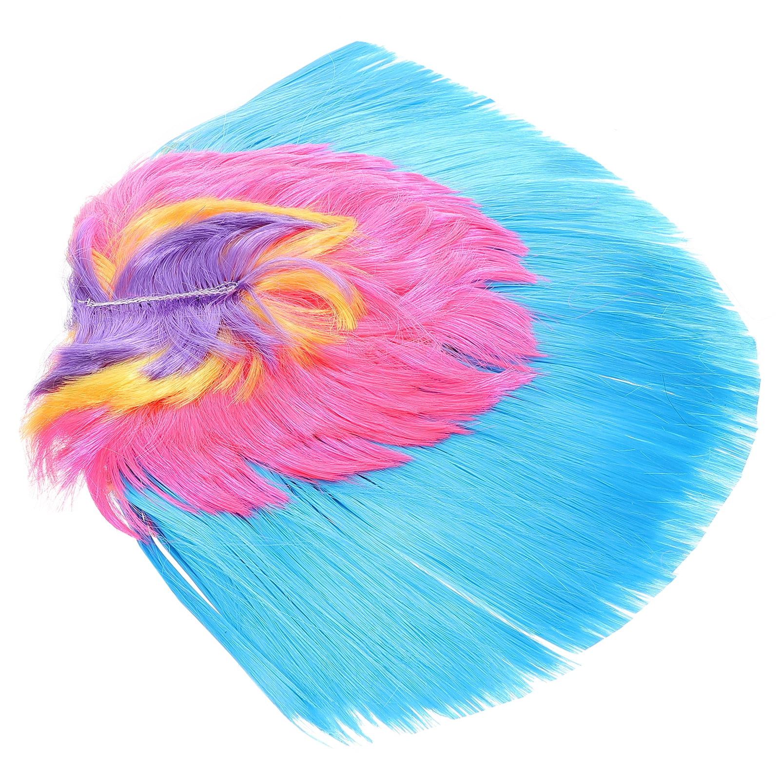 Colorful Fluffy Hair Rainbow Punk Hair Wigs Natural Hair Wig Masquerade ...