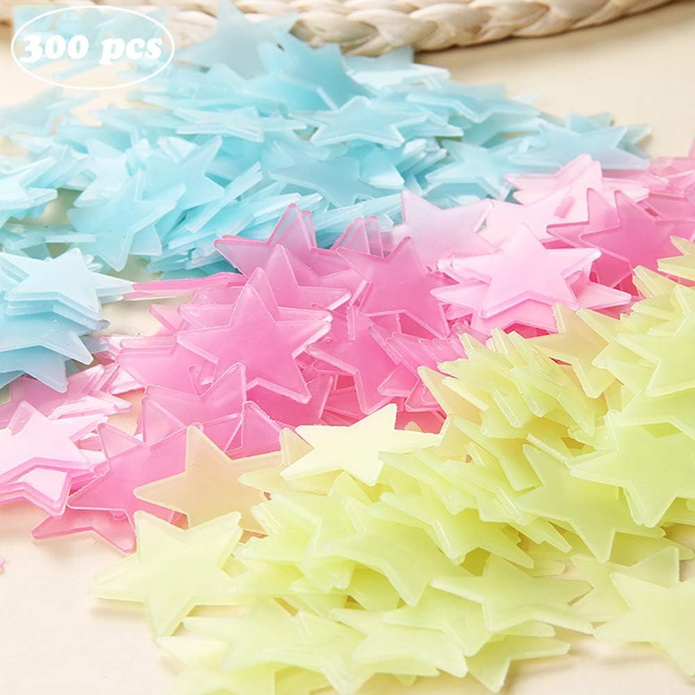 Colorful Fluorescent Stars, Glow In The Dark Stars Enhance Any Space ...