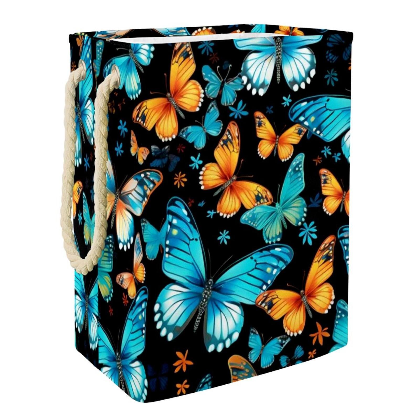 Colorful Flying Butterfly Laundry Hamper, Collapsible Laundry Baskets ...
