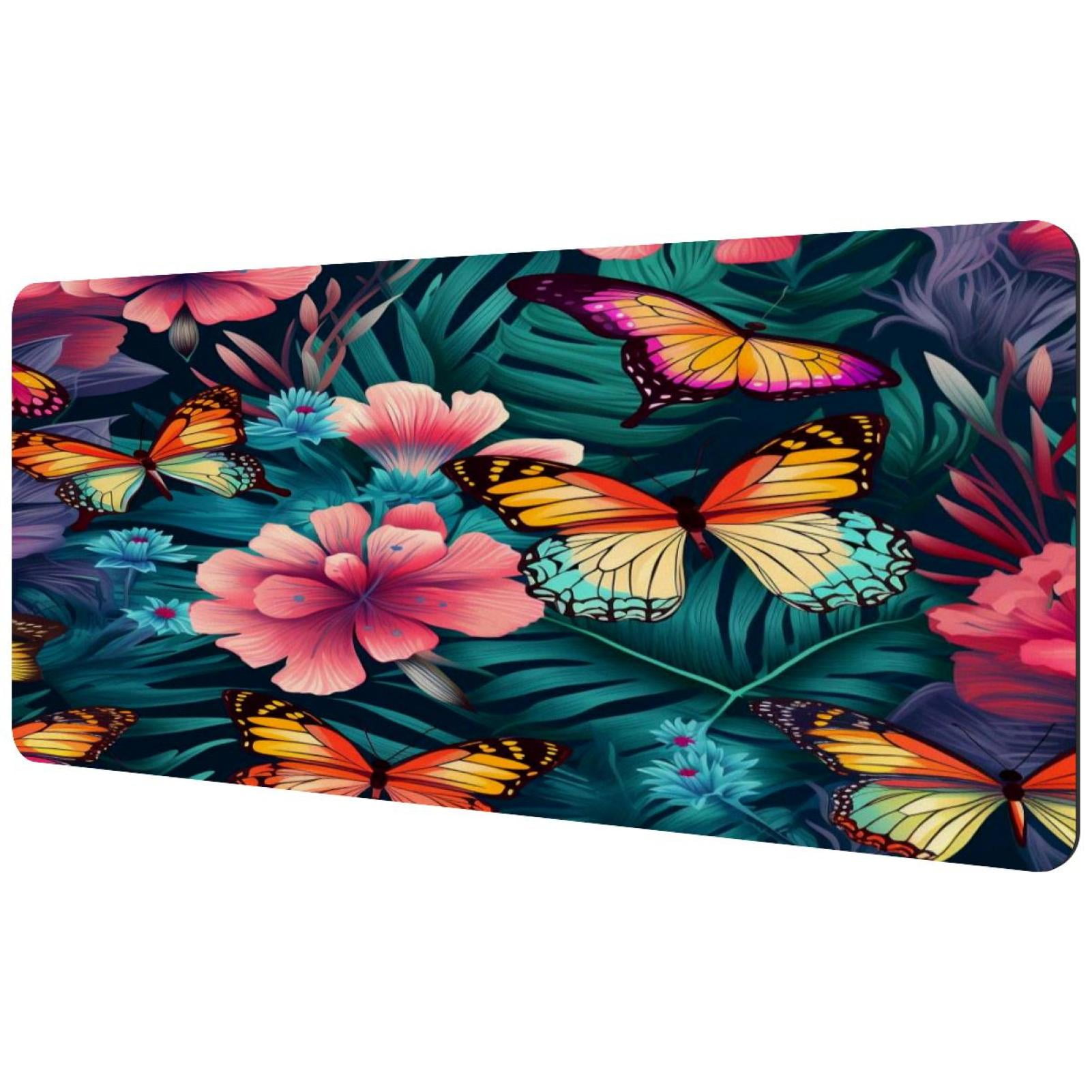 Colorful Flying Butterfly Mouse Pad, Large Mousepad for Office Home ...